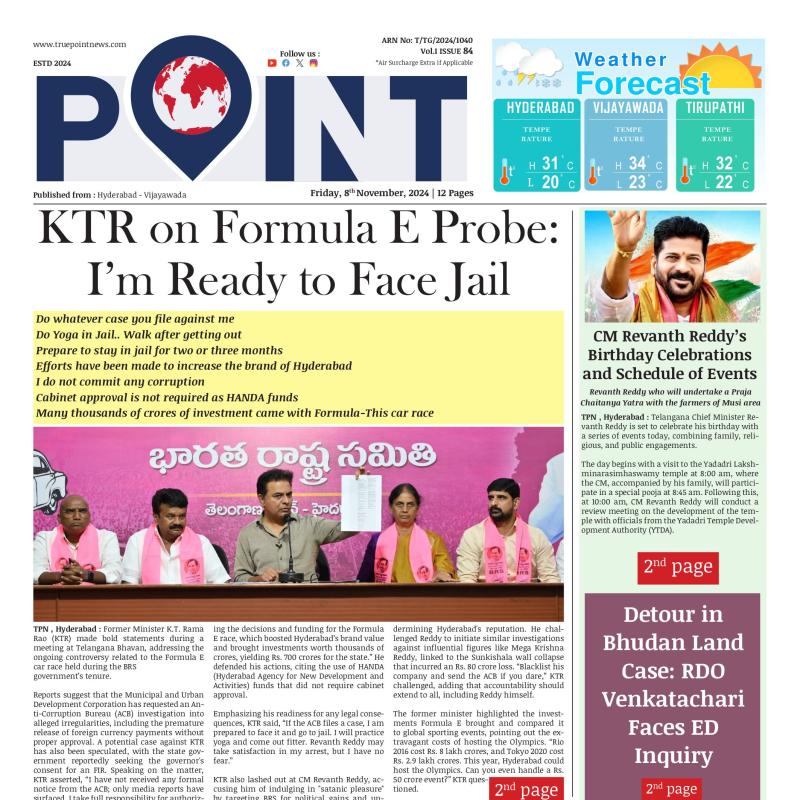 True Point News- 08 Nov 2024 - Page 1 - True Point News